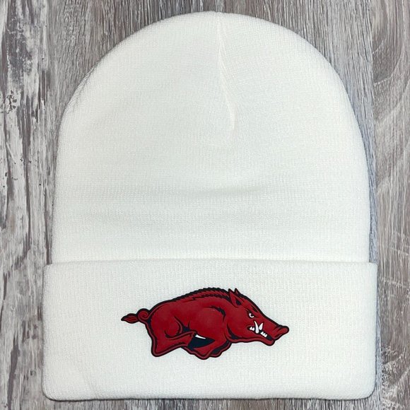 Nike | Accessories | Arkansas Razorbacks 3d 2 In Knit Beanie White ...